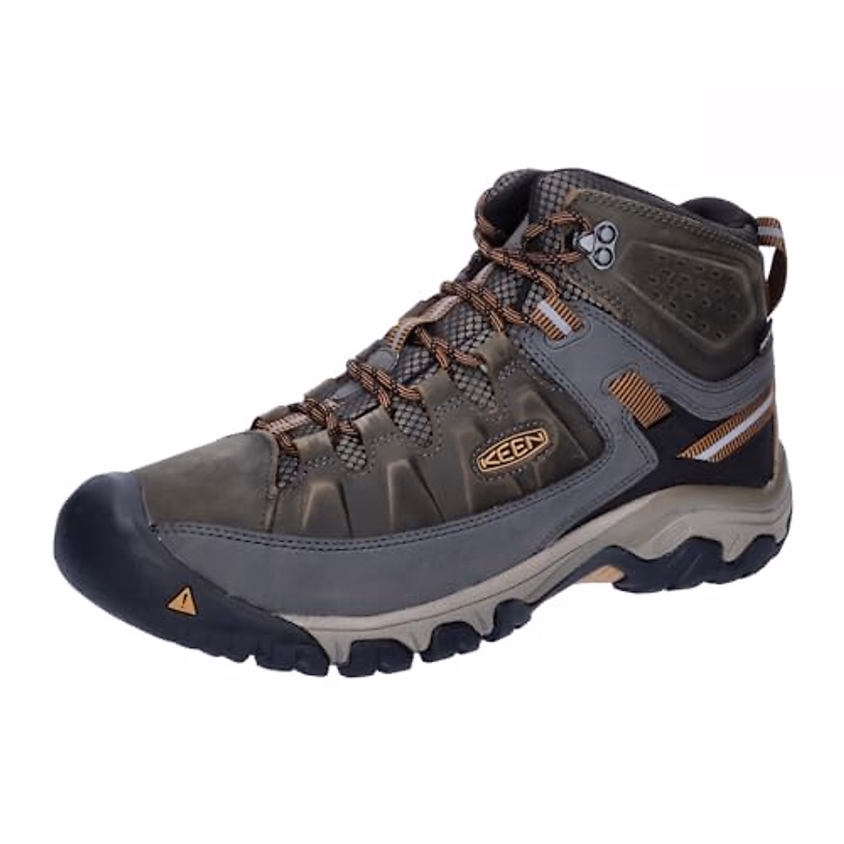 KEEN Men's Targhee 3 Mid Height Waterproof Hiking Boots, Black Olive/Golden Brown, 14