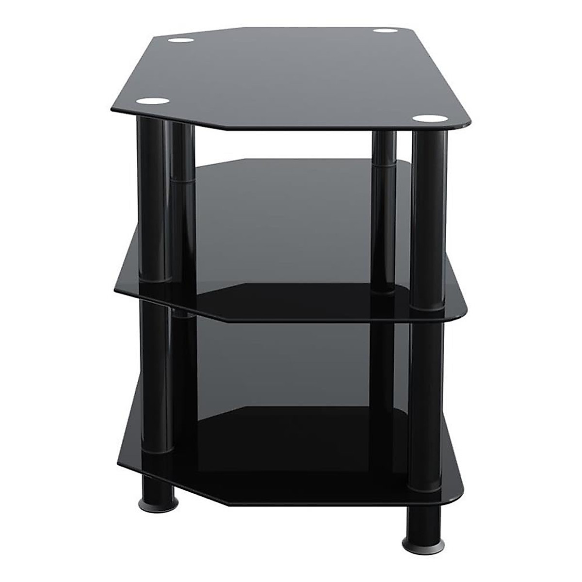 AVF Transitional Steel and Glass TV Stand for up to 42" TVs in Black/Chrome