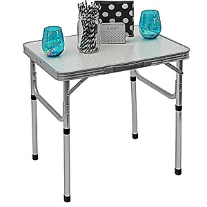 Aluminum Portable Folding Camp Table With Carry Handle - By Trademark Innovations, White