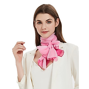 PANTONIGHT Oblong Pink Ombre Chiffon Scarf Pink Gradient Lightweight Scarf for Women 701