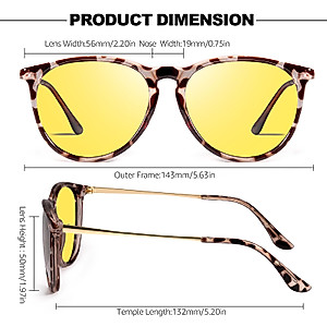 IGnaef Night Vision Glasses Anti Glare for Driving Polarized Yellow Nighttime Glasses UV400 Protection IF8859