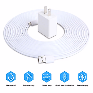 ZUMIMALL 20 Feet Power Extension Cable Power Supply Adapter Extension Cord Compatible with Outdoor Security Camera F5/F5B/GX1S/Q1PROK/GX2S/GX2K/C1 (No Wireless Outdoor Security Camera)