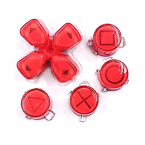 Grafken for PS5 Controller Direction Dpad Function Key Buttons ABXY Button Cross Jelly Button (Red)