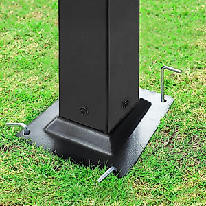 Ulax Furniture Outdoor 10'x13' Extra Large Aluminum Pergola with Sun Shade Gazebo Beige Canopy, UV Resistant Fabric