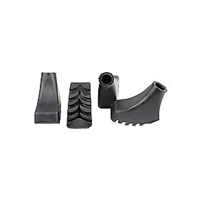 Mons Peak IX Trekking Hiking Nordic Walking Sticks Poles Cane Rubber Tips (4-Pack) Replacement Tip Protectors with Traction Grip Treads