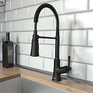 hansgrohe Joleena Black Commercial Kitchen Faucet, Kitchen Faucets with Pull Down Sprayer, Faucet for Kitchen Sink, Matte Black 04792670, 19.3-Inches Tall