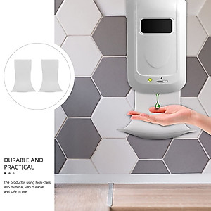 2pcs Soap Dispenser Tray Laundry Scent Boosters Soap Drip Tray Soap Dispenser Drip Tray Hand Wash Dispenser Stand Tap Bracket Wall-mounted Drip Catcher Spray Connector White Abs