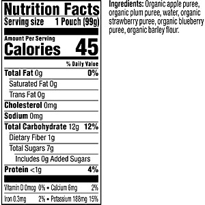 Plum Organics Apple, Plum, Berry and Barley Baby Food in Pouch, Organic Food Squeeze, Non GMO, 3.5 Ounce (Pack of 6)
