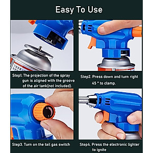 Upgraded Butane Grill & Cooking Blow Torch, Kitchen Torches Head Cooking Adjustable Kitchen Culinary Grilling Tool For Sous Vide, Creme Brulee, Baking, Outdoor BBQ (Tank Not Included)