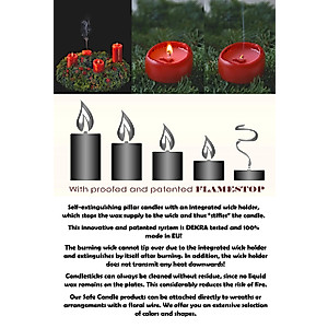 HYOOLA Red Pillar Candles 2-inch x 4-inch - Unscented Pillar Candles - Set of 4 - European Made