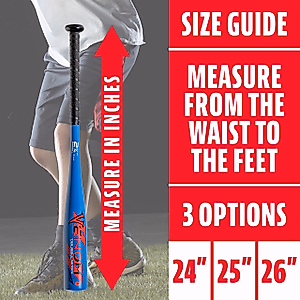 Franklin Sports Kids Baseball + Tball Bat - Venom Youth Aluminum Bat - USA Certified Boys + Girls Tee Ball Bat - Junior Metal Bat - 25"/ 14oz - Blue