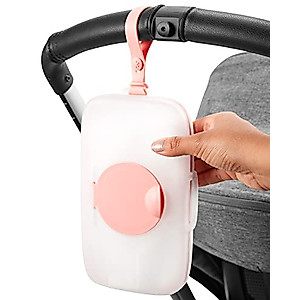 Skip Hop On-The-Go Wipes Dispenser, Grab & Go, Blush