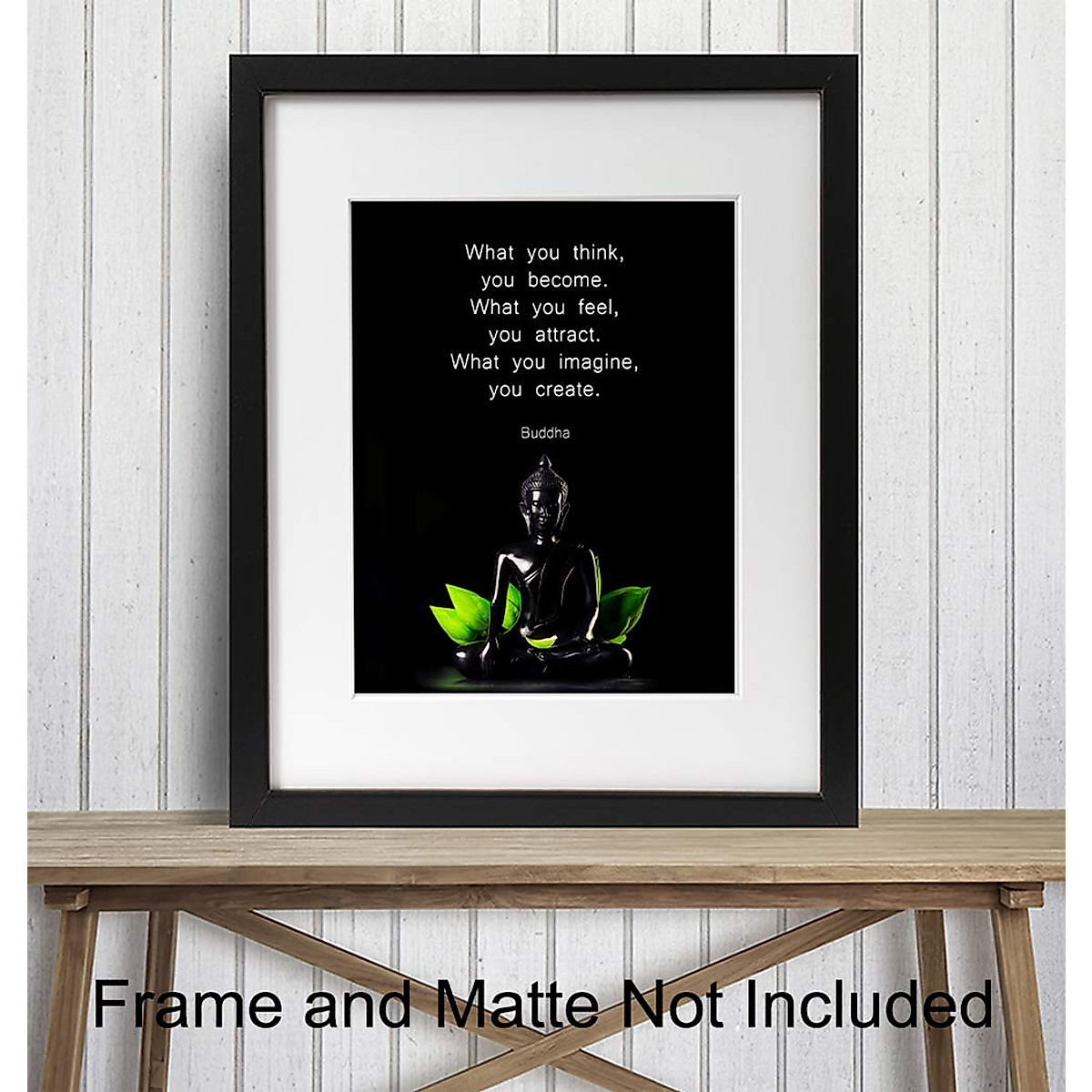 Buddha Inspirational Quote Wall Art - Positive Zen Spa Decor - 8x10 Home Decoration for Office, Meditation Room, Yoga Studio, Bedroom, Bathroom - Unique Encouragement Gift for Women, Buddhists