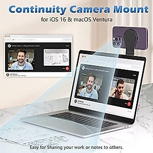 ALAFLY Detachable Magnetic Phone Holder for Laptop & Car, Foldable Desk Phone Stand, Adjustable Magnetic Phone Tripod Mount Adapter with 1/4" Screw Design for MagSafe iPhone and All Phones, Black