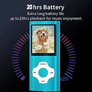 MP3 Player / MP4 Player, Hotechs MP3 Music Player with 32GB Memory SD Card Slim Classic Digital LCD 1.82'' Screen Mini USB Port with FM Radio, Voice Record