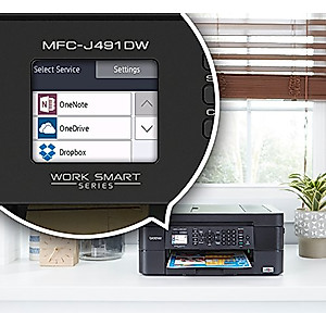 Brother Wireless All-in-One Inkjet Printer, MFC-J491DW, Multi-function Color Printer, Duplex Printing, Mobile Printing,Amazon Dash Replenishment Enabled, Black, 8.5 (MFCJ491DW)