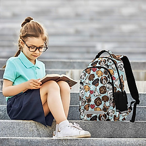 ALAZA Cute Dog Print Doodle Animal Backpack Purse for Women Men Personalized Laptop Notebook Tablet School Bag Stylish Casual Daypack