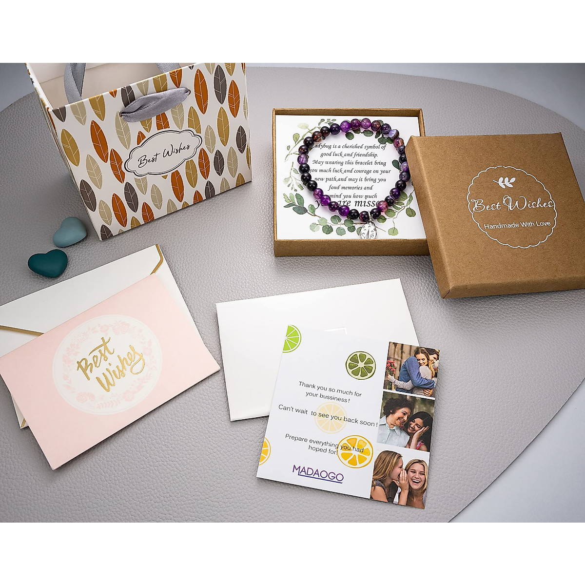 Farewell Gifts for Coworkers, Farewell Bracelet, Going Away Gifts for Friends, Coworker Leaving Gifts for Women, Ladybug Bracelet