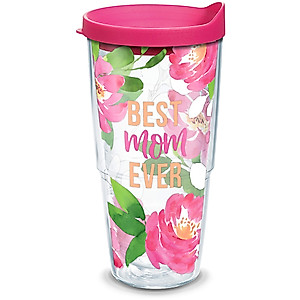 Tervis Best Mom Ever Floral Insulated Tumbler, 24oz, Clear - Tritan, 1 Count (Pack of 1)