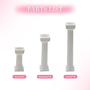 12Pcs 3 Size Wedding Cake Decoration Support Tool Sets Fondant Cakes Tier Separator Support Stand Oman Column Cake Tiered Stands