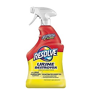Resolve Urine Destroyer Spray Stain & Odor Remover, Transparent, No Flavor, 32 Fl Oz