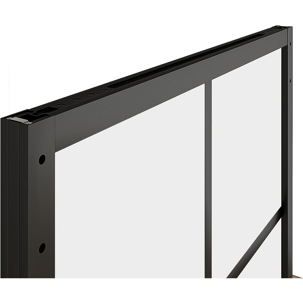 BARNSMITH 30in x84 in Glass Barn Door with Hardware Included Sfot Close Heavy Duty DIY Tempered Frosted Glass Barn Door Aluminum Frame Sliding Door Assemble Required