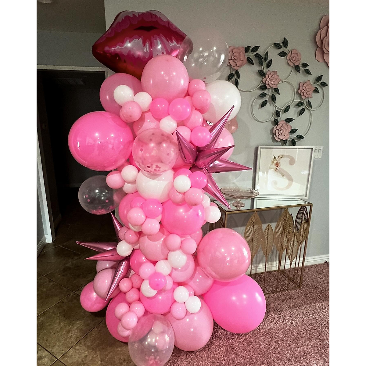 Paready Pink Balloons Set, 50 Pcs 12 Inch Metallic Pink Pastel Pearl Light Pink Confetti Balloons Helium with Ribbon for Women Girls Wedding Bridal Baby Shower Princess Birthday Party Decorations