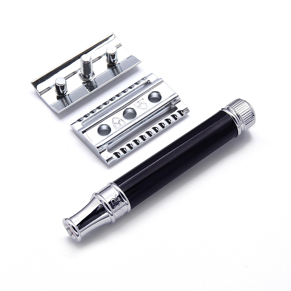 Edwin Jagger DE86 Classic Double Edge Manual Eco-Friendly and Reusable Safety Razor for Men and Women for Shaving Cream or Soap Fits All DE Razor Blades (Imitation Ebony)