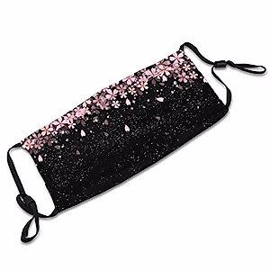 Fubido Landscape Fillter Cloth Face mask for women men,Waterfall Basalt Rocks Rural Park Nature Woods Photo Washable Reusable Windproof Mouth Anti Dust Double Protection Sky Blue Grey Green