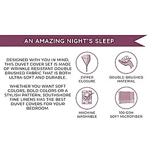 Premium Quality, Soft, Wrinkle, Fade, & Stain Resistant, Easy Care, Oversized Duvet Cover Set, King / California King, Light Peach