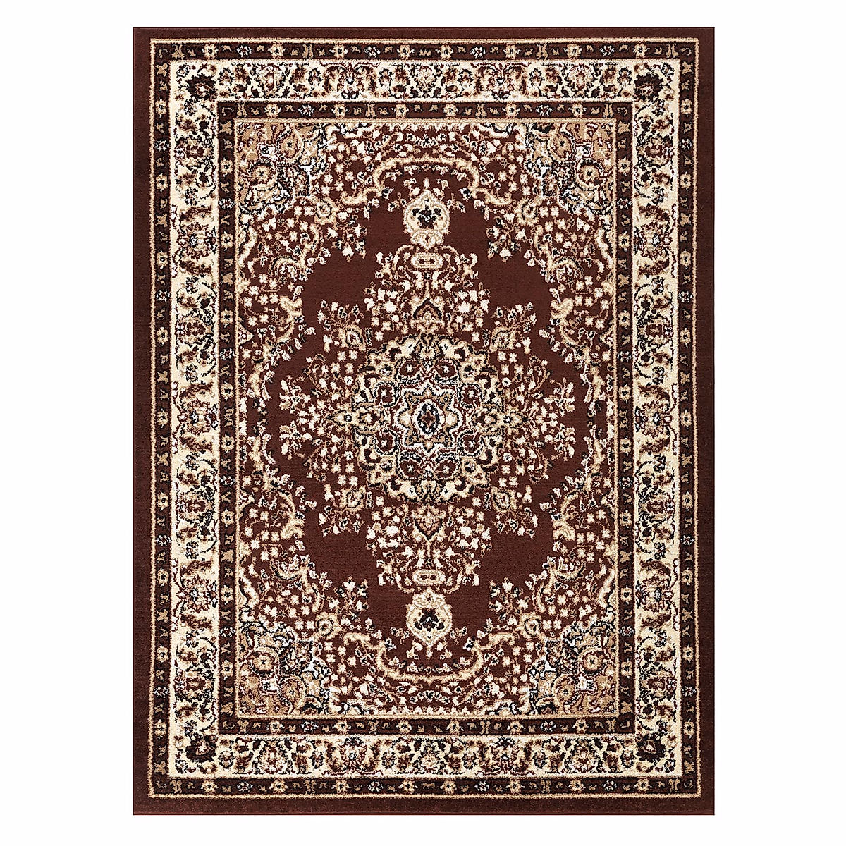Antep Rugs Oriental 8x10 Traditional Medallion Indoor Area Rug Siesta (Maroon Beige, 7'10" x 10')
