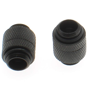 G1/4" Male to Male Extender Fitting,LBTODH 4pcs Black Brass Elbow Connector for Computer Water Cooling System(23.5mm)