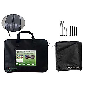 RV Awning Sun Shade Screen 8' X 15' 3'' Black Tentproinc Mesh Sunshade Camper Trailer Awning Shade Screen UV Blocker Completed Kits - 3 Year Warranty