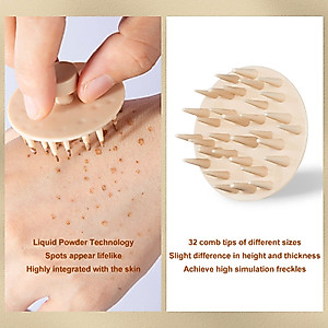 Dioche Fake Freckles stamp pen, Liquid Freckle Stamp Freckles Makeup Stamp with Brush, Waterproof Simulation Air Cushion Freckles Pen 10g