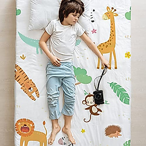 Mixweer 4 Pcs Daycare Crib Sheets for Toddler and Preschool 19 x 45 Inches Nap Mat Sheet for Boys Soft Breathable Nap Pad Cover Standard Daycare Cot Bed Fitted Sheet