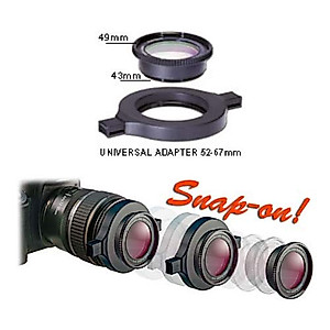 Raynox DCR-250 2.5x Super Macro Lens Universal Snap-on Mount for 52mm to 67mm + Lens Optic Pen Cleaner + 1 VCC113 Micro-Fiber Cloth, Black