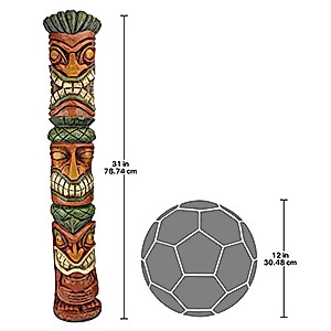 Design Toscano CS22670 Aloha Hawaii Tiki: Moai Haku Pani Sculpture, 5.5"D x 5.5"W x 31"H, woodtone