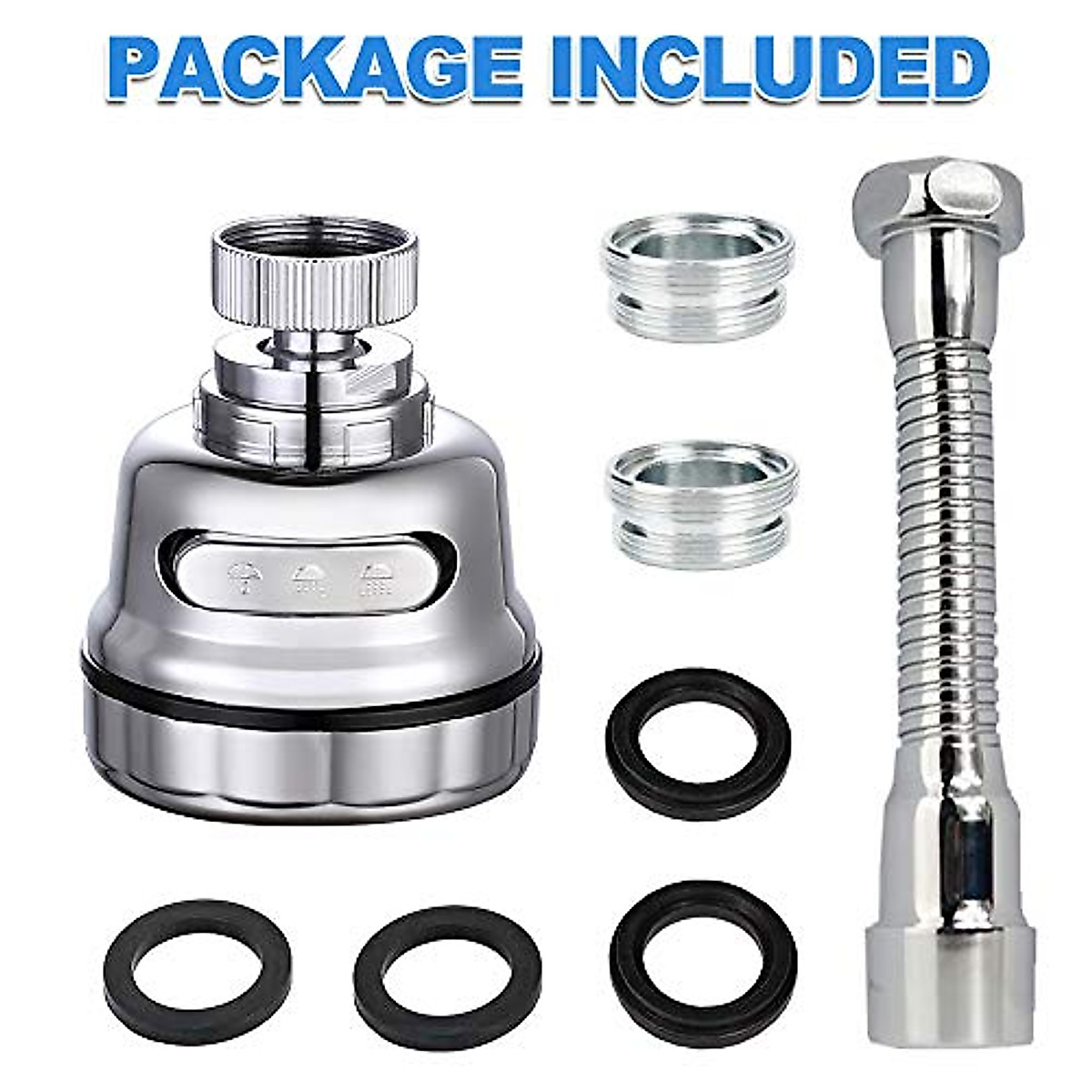 Kitchen Sink Faucet Sprayer Attachment, Movable Kitchen Tap Head 360° Rotatable, Anti-Splash Sink Sprayer Faucet Nozzle Head, Water Saving Faucet Aerator