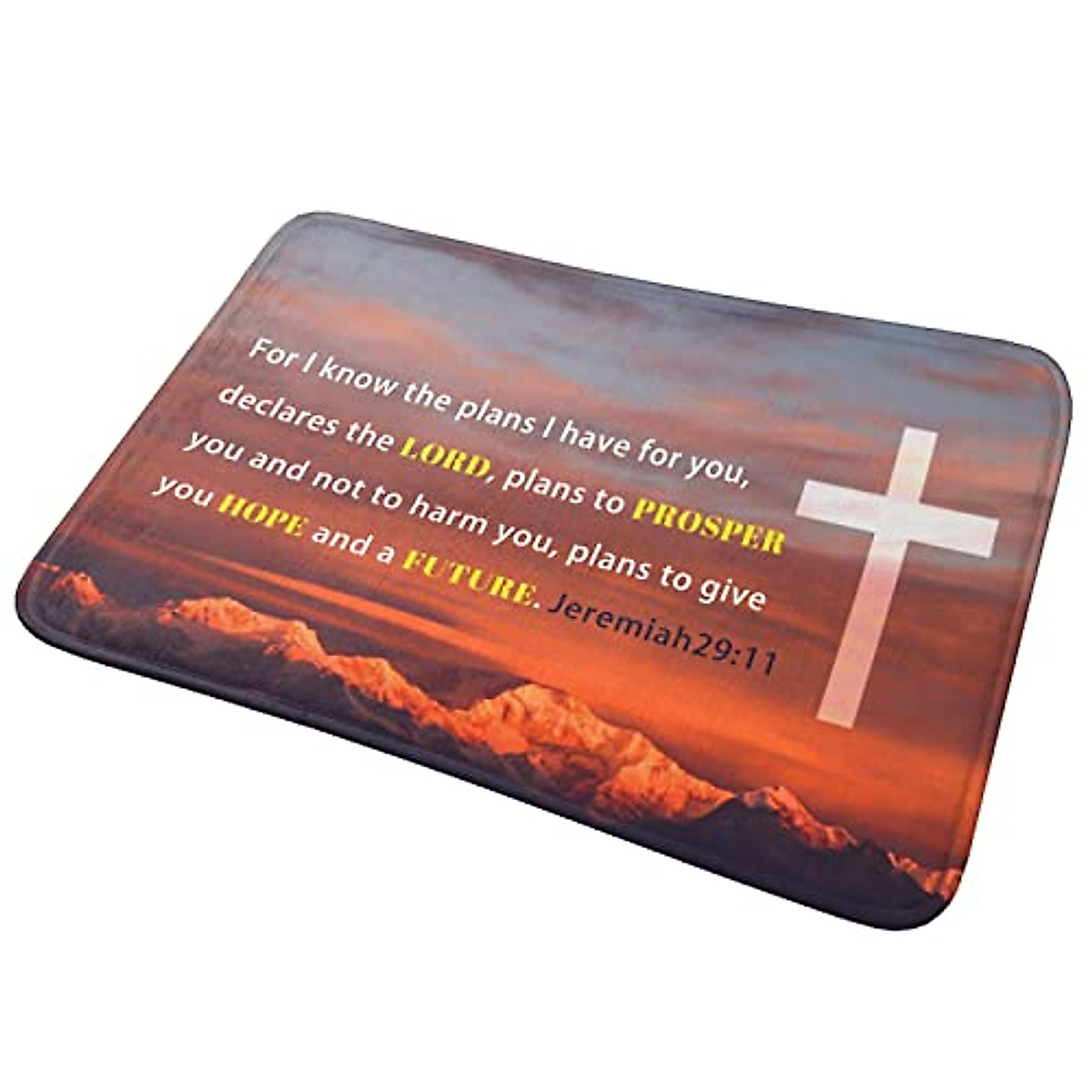 Vivacite Prayer Mat Christian Gifts for Women Men Faith Religious Spiritual Gifts for Women Prayer Rug with Bible Verse Christian Decor Area Rug for Pray Scripture Jeremiah 29:11, 24"X16"