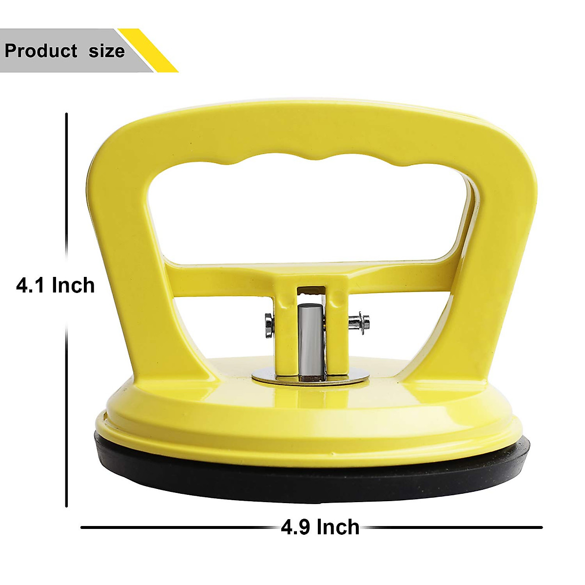 FCHO Glass Suction Cup Heavy Duty Aluminum Vacuum Plate Puller Handle Holder Hooks Duty Galss Lifting/Tile Suction Cup Lifter/Moving Glass/Pad for Lifting (Yellow, 2Pack)