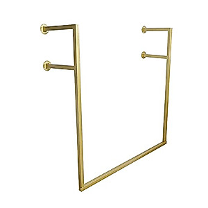 Wall-Mounted Garment Rack ,Modern Simple Clothing Store Heavy Metal Display Stand Garment Bar,Clothes Rail,Bathroom Hanging Towel Rack,Multi-purpose Hanging Rod for Closet Storage (Gold-F-Shaped,39.37"L)