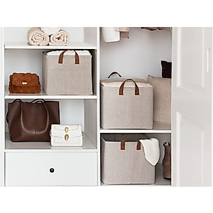 StorageWorks 45L Extra Large Fabric Storage Bins and Storage Bins with Lids and Clear Window