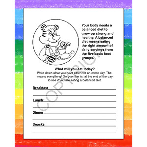 ZOCO - Eat Right, Eat Healthy - Educational Coloring Books (50 Bulk Pack, Without Crayons) - Learn Nutrition - Doctors, Nurse Handout - Games, Puzzles, Fun Activities for Kids