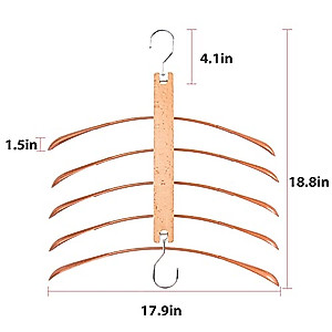 Funcall Clothe Hangers, Pants Hangers,5 in 1 Non Slip Magic Hangers for Closet Organizer, Wooden Pant Hangers - Pants Rack Leggings Hanger Space Saving Closet Hangers