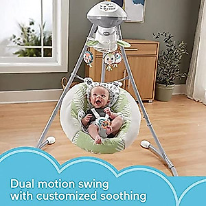 ​Fisher-Price Snow Leopard Baby Swing, Dual-Motion Newborn Seat with Music, Sounds, and Motorized Mobile