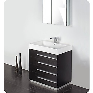 Fresca Livello 30" Black Modern Bathroom Cabinet - Cabinet Only (Sink Not Included)