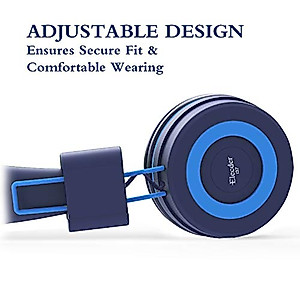 ELECDER i37 Kids Headphones Children Girls Boys Teens Foldable Adjustable On Ear Headphones 3.5mm Jack Compatible Cellphones Computer MP3/4 Kindle School Tablet Blue/Light Blue