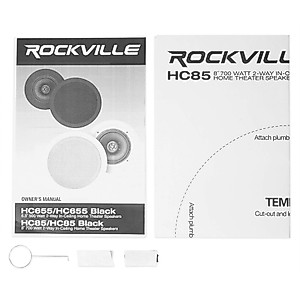 Rockville (8) HC85 Black 8" 700 Watt in-Ceiling Home Theater Speakers 8-Ohm