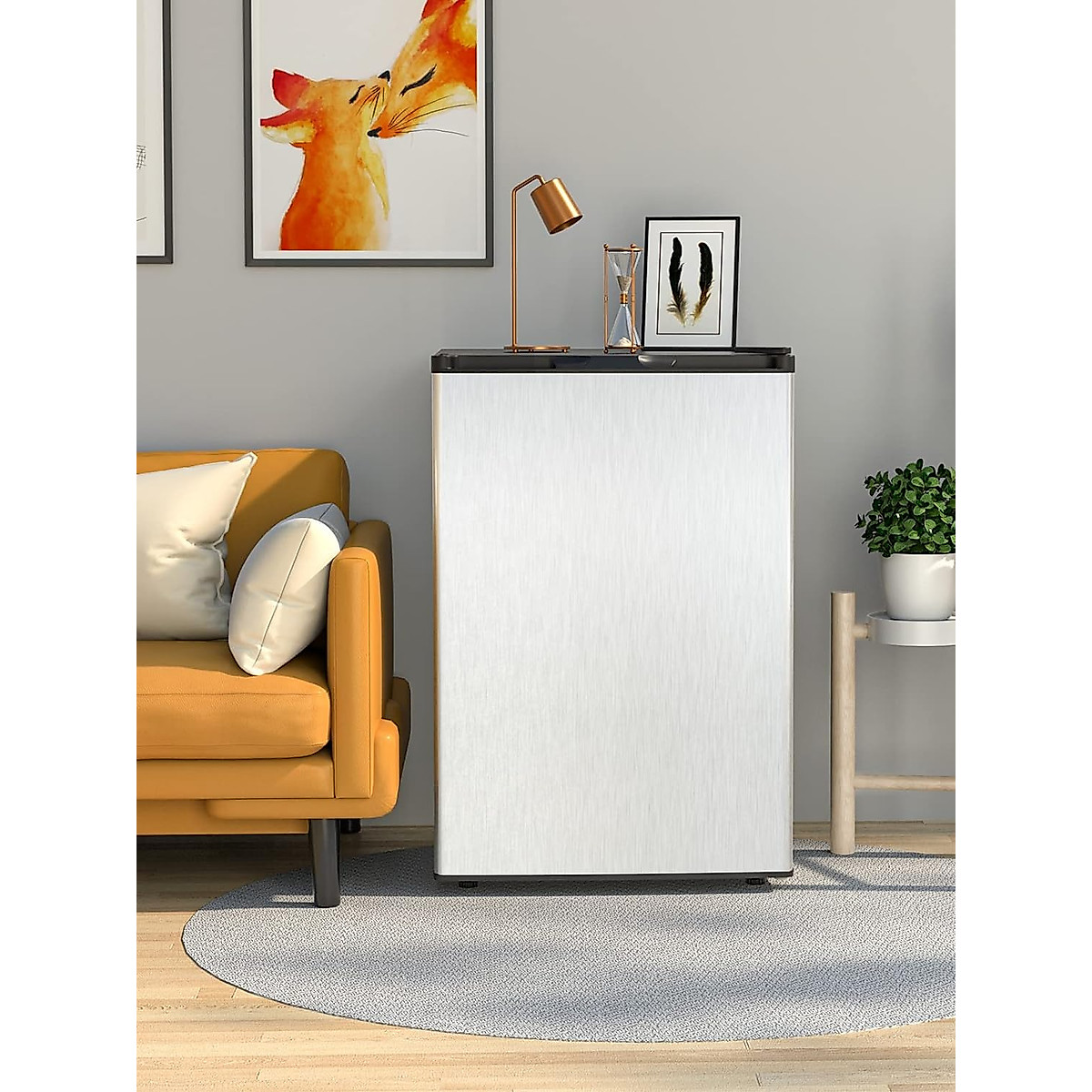 NAFORT Compact Upright Freezer 3.0 Cu. Ft. with Stainless Steel Single Door, Mini Freezing Machine with Reversible Door, 7 Grade Adjustable Thermostat for Home Office