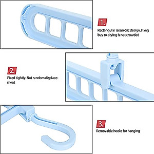 01 02 015 Hangers, Hanger Connector Hooks 360° Rotation with a Unique Groove for Home Offive RVs for Store Clothes Pants, and Scarves.(Blue)